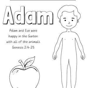 Adventures in Eden: Adam and Eve Coloring Pages and Read Activity ...