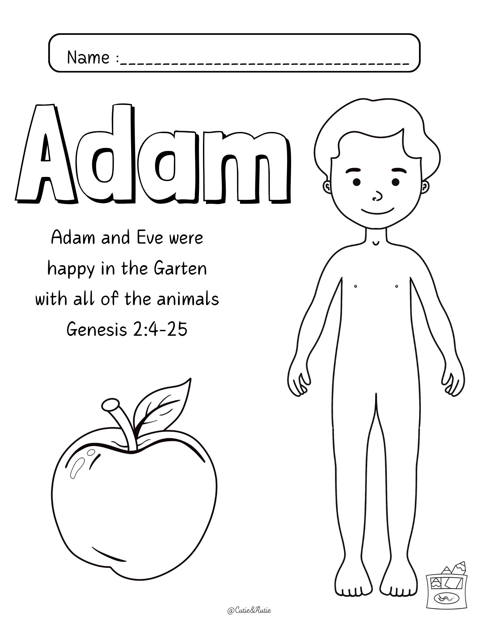 Adventures in Eden: Adam and Eve Coloring Pages and Read Activity ...