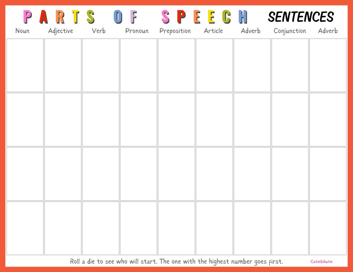 Grammar Quest: Sorting and Classifying Parts of Speech Game - 2 & 3 ...