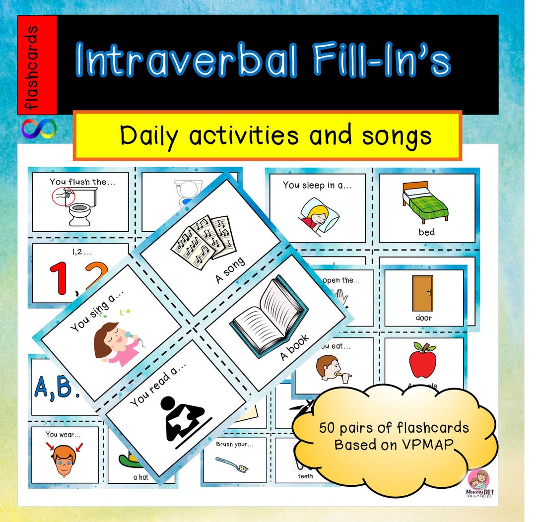 VB-MAPP Intraverbal Fill in Association Flashcards - Etsy