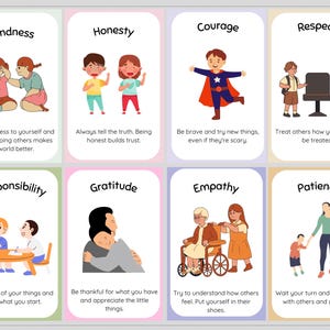 40 Value Cards for Kids, Acceptance and Commitment Therapy Resources ...