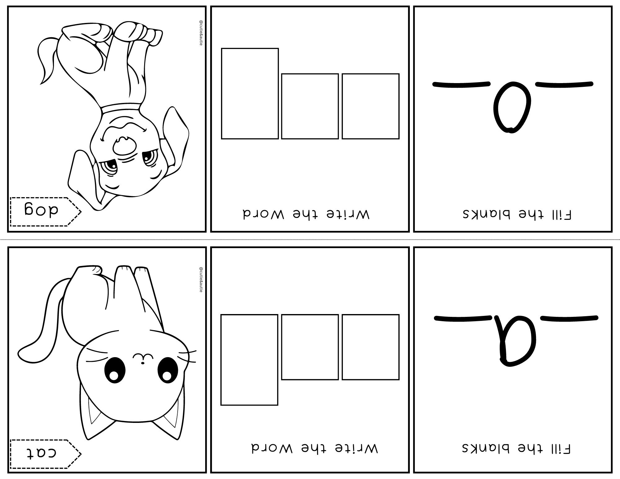 Spelling CVC Word Work Practice Worksheets for Kindergarten & First ...