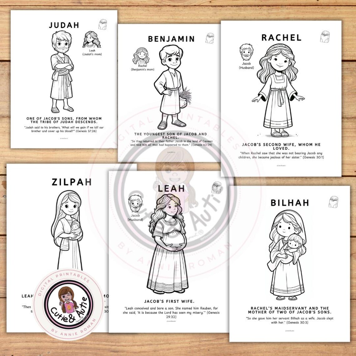 12 Tribes of Israel Coloring Book and Matching Games - Etsy