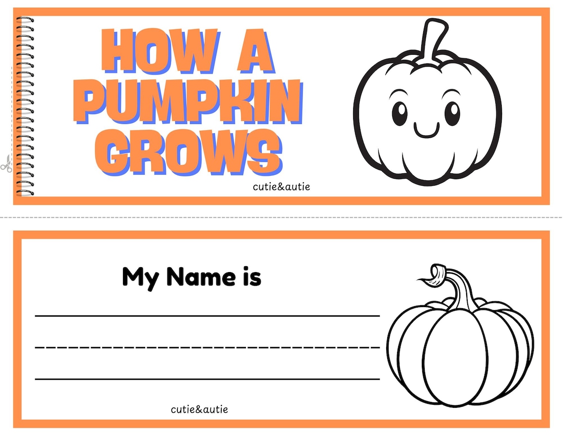 Pumpkin Life Cycle Mini Coloring Book: Easy Print & Cut for Kinderg ...
