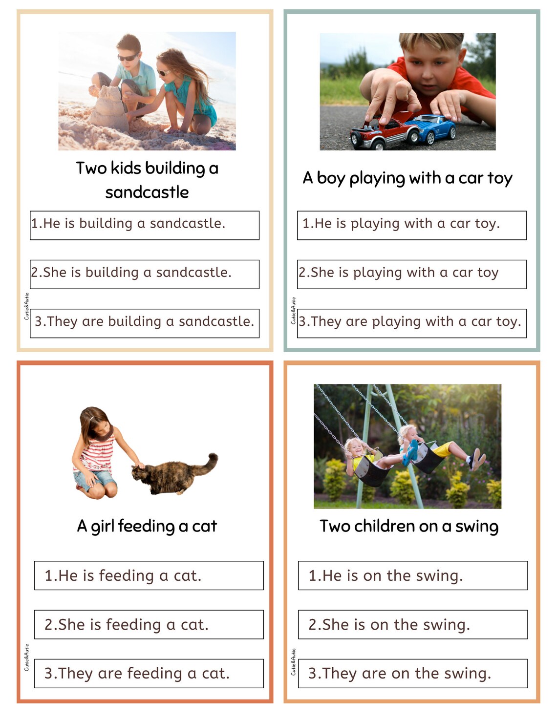 Pronouns Speech Therapy - She , He, They . 40 Cards - Etsy