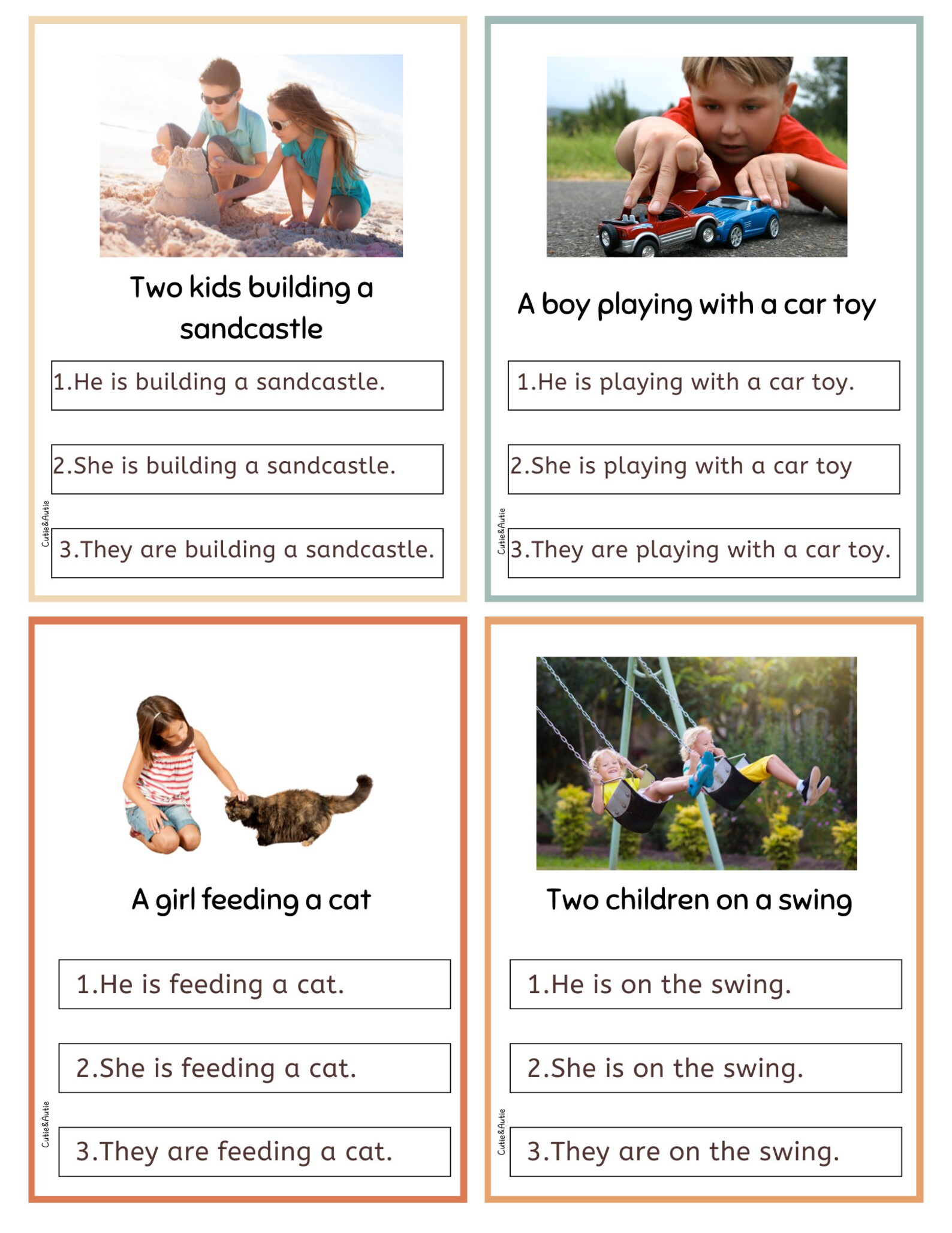 Pronouns Speech Therapy - She , He, They . 40 Cards - Etsy