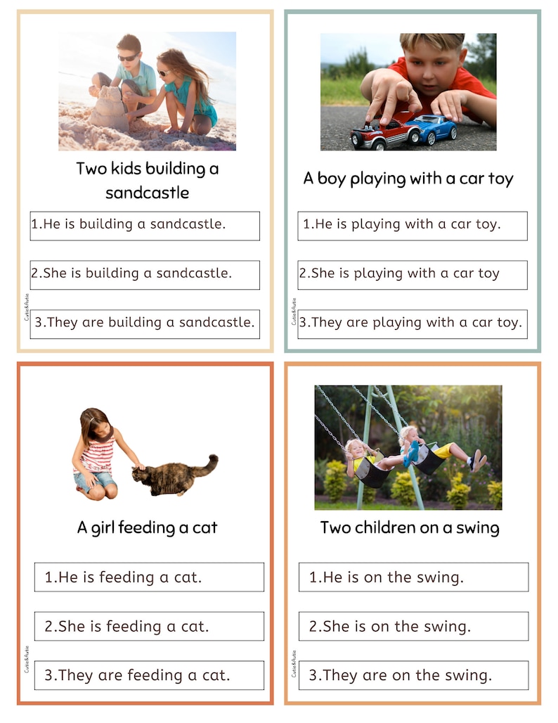 Pronouns Speech Therapy - She , He, They . 40 Cards - Etsy