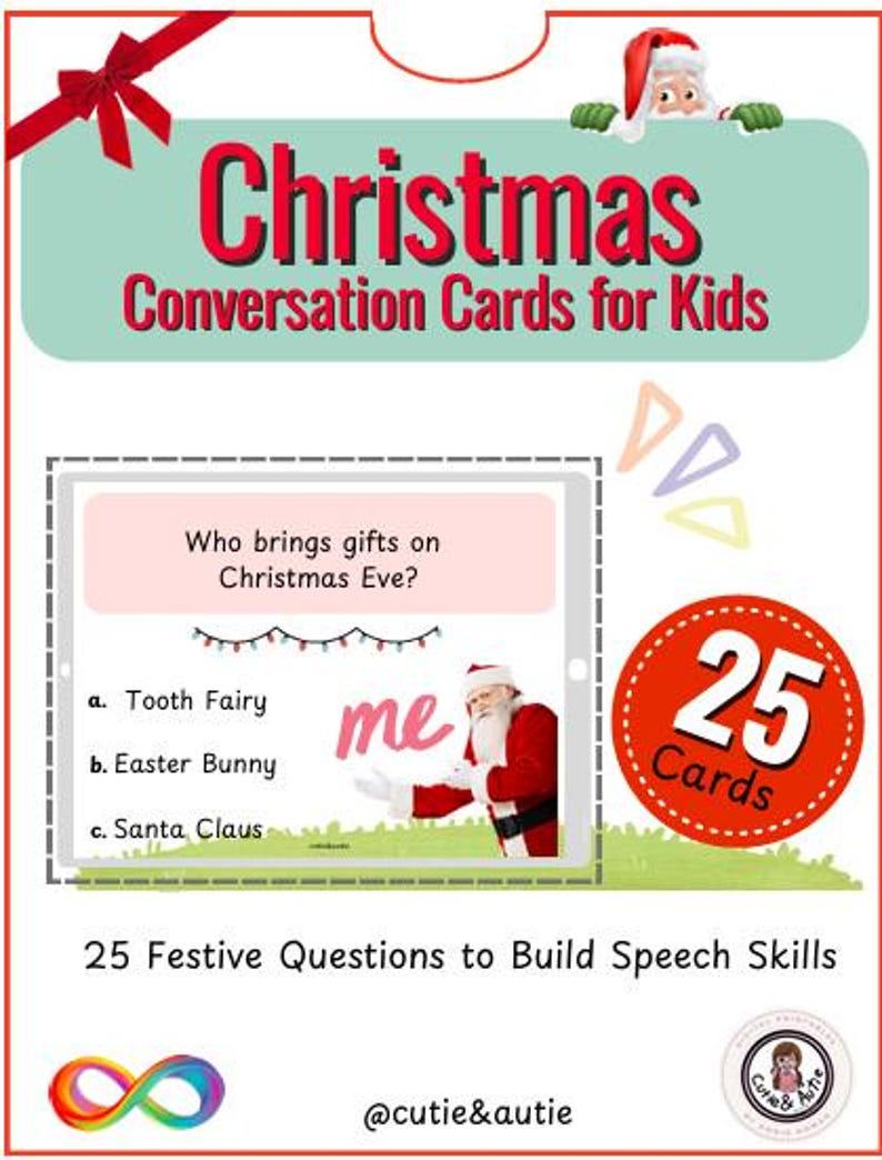 Christmas Conversation Cards for Kids - Etsy