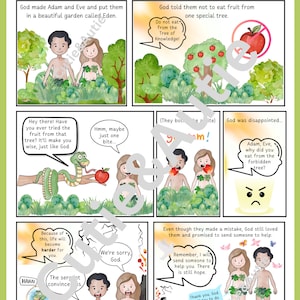Bible Story Adam and Eve - Sunday School - Special Need Friendly - Etsy