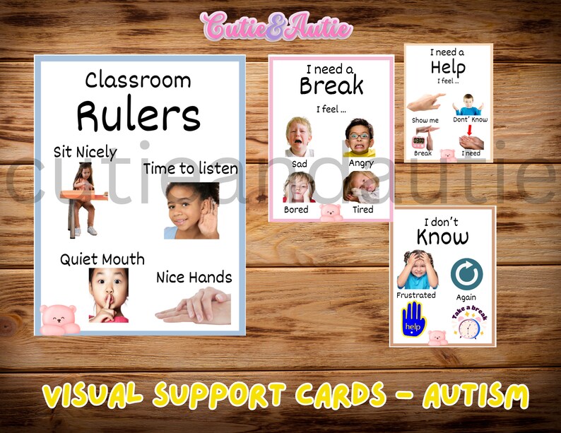 Self-management Visual Support Cards - Autism/special Ed - Etsy