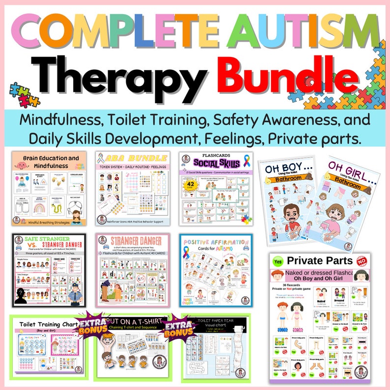 Complete Autism Therapy Bundle: Mindfulness, Toilet Training, Safety ...