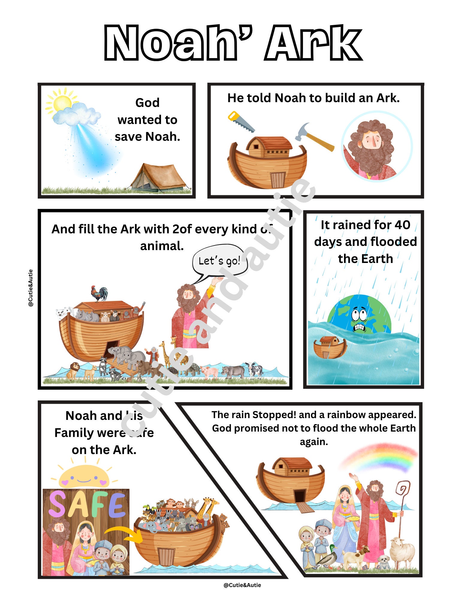 Noah's Ark Bible Lessons & Sunday School Unit for Preschool Christian ...