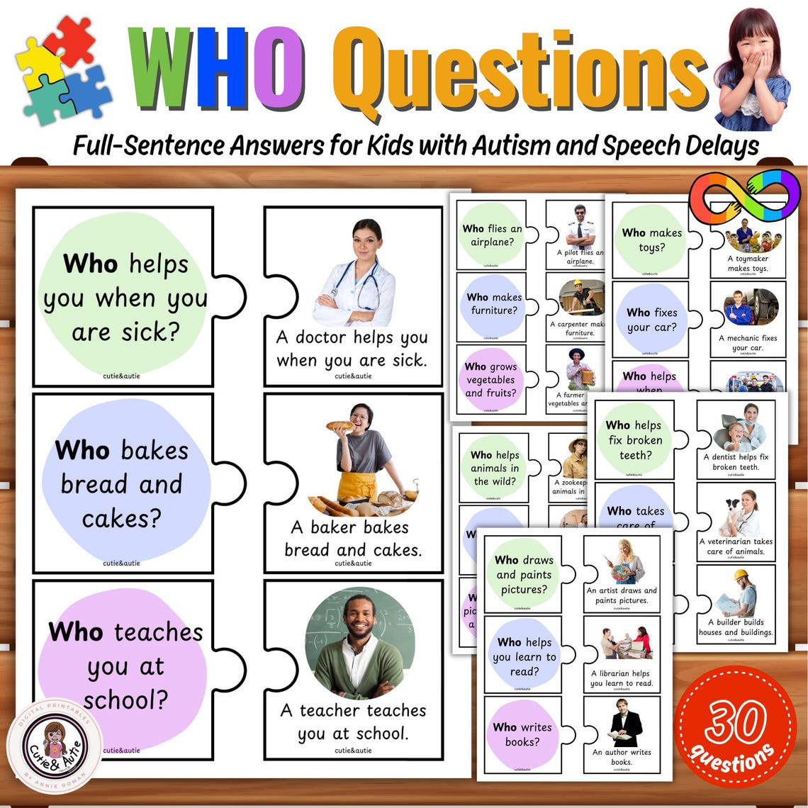 Interactive Who Questions Puzzle: Speech Therapy Tool for Language ...