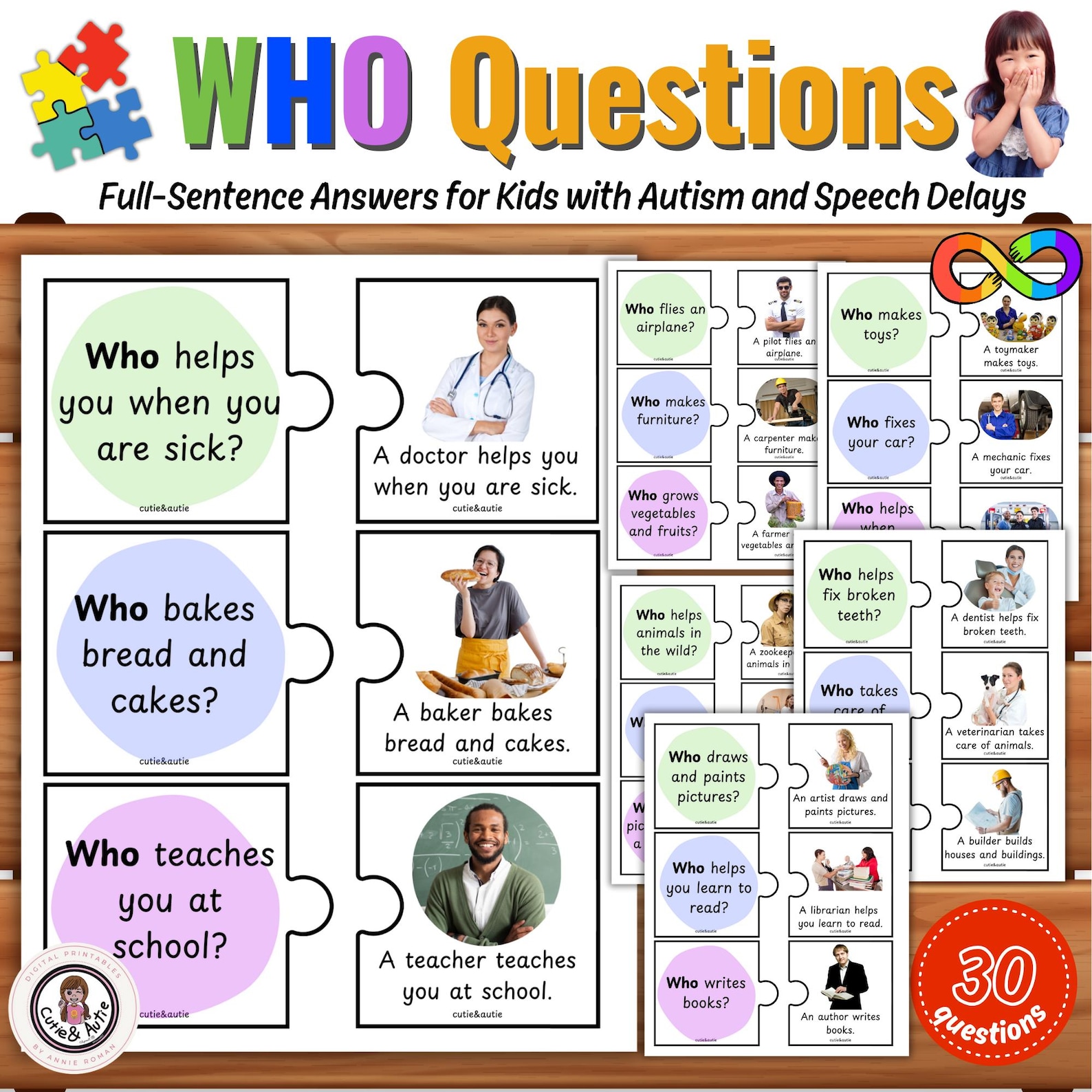 Interactive Who Questions Puzzle: Speech Therapy Tool for Language ...