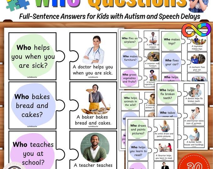 Wh Questions Bingo Game for Speech Therapy Activity for Language ...