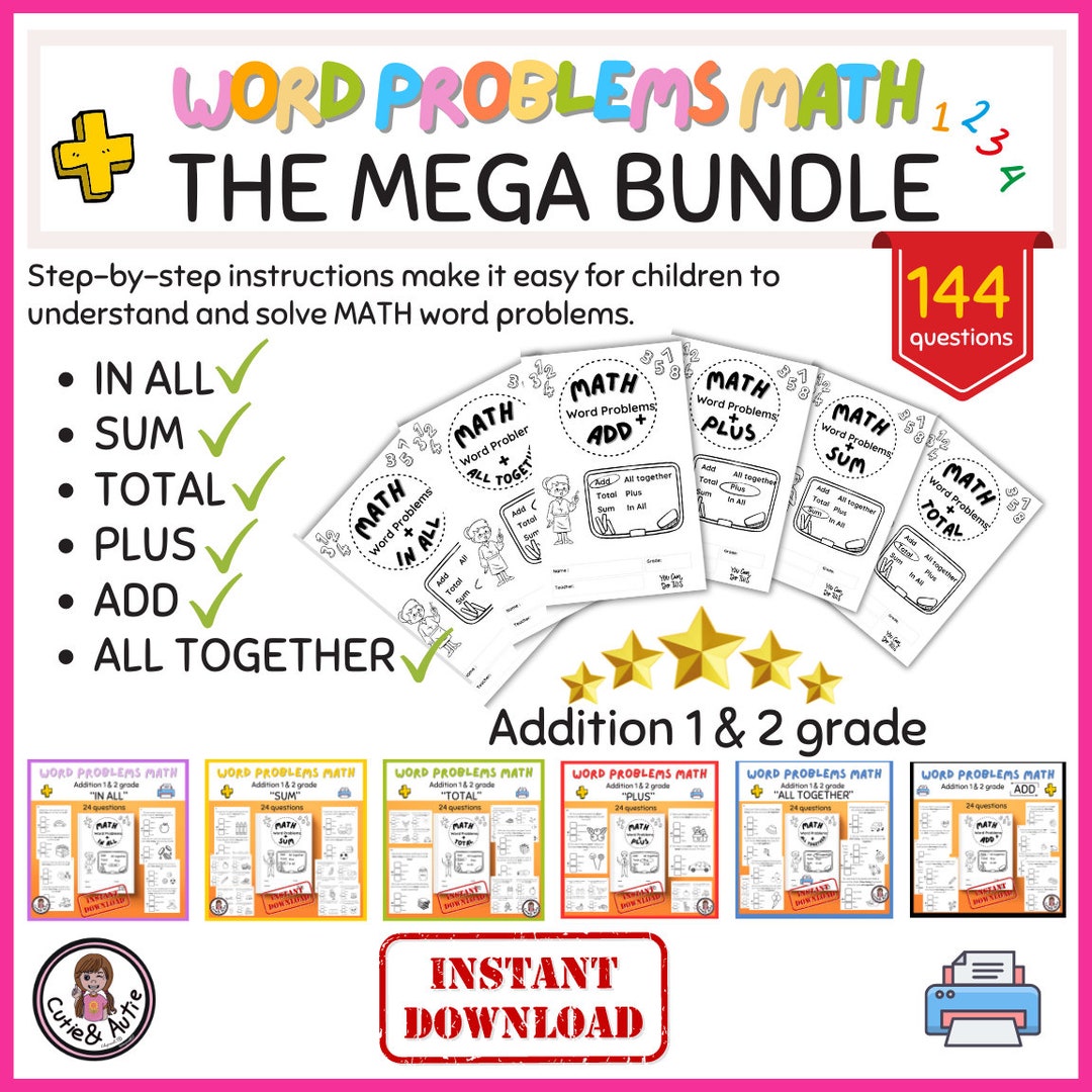 Comprehensive Math Word Problems for Addition : All Together, in All ...