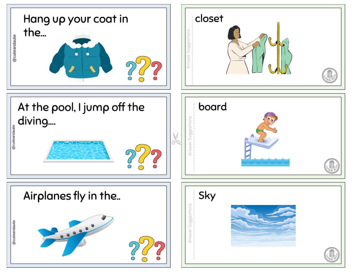 Predictable Pathways: Auditory Closure Flashcards for Autism 45 ...