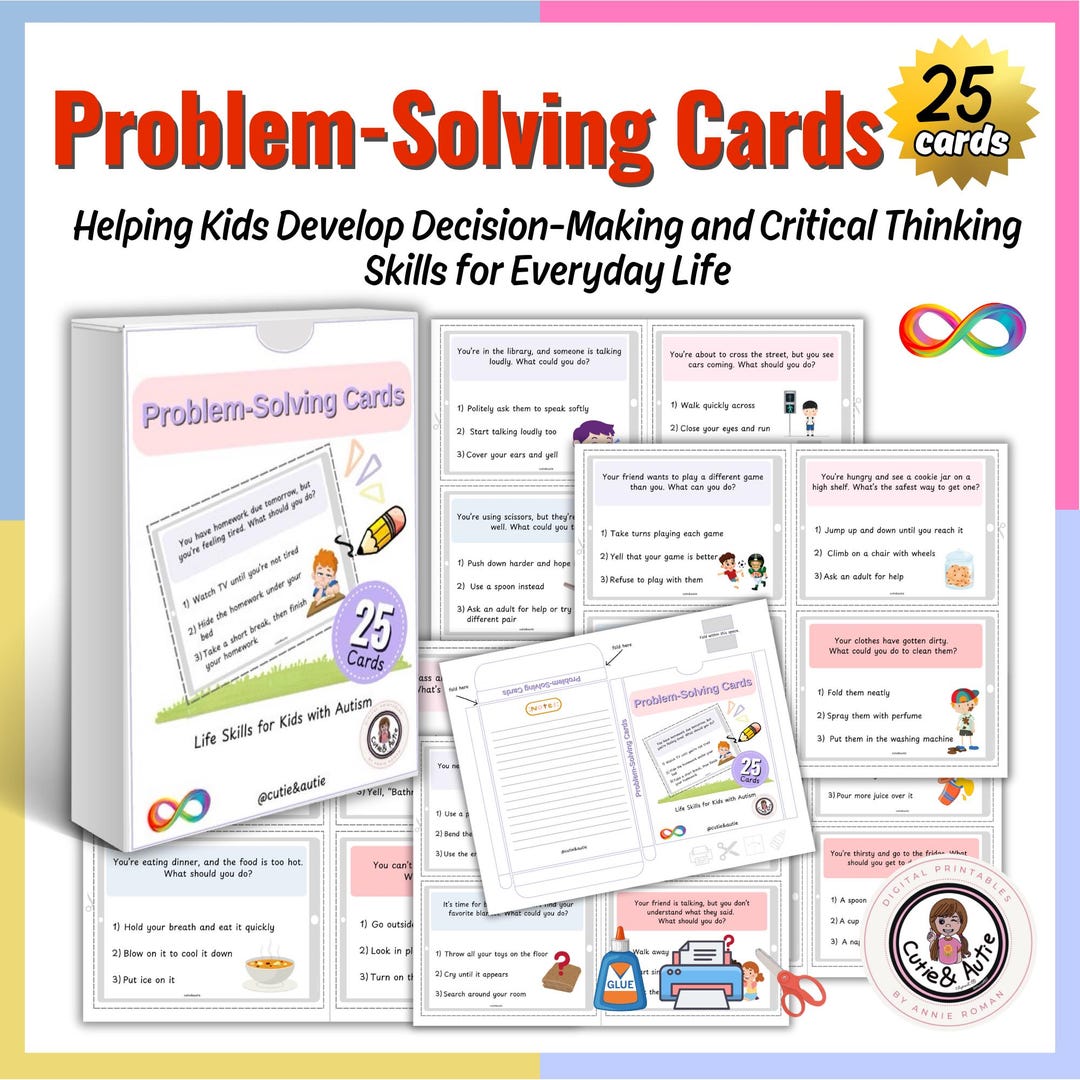 Problem-solving Cards for Children With Autism 25 Visual Cards - Etsy