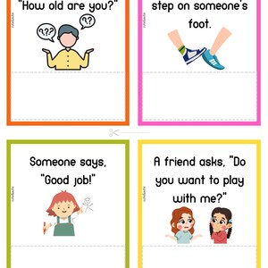 Speech Therapy - Social Communication Questions -what to Say Cards+ ...