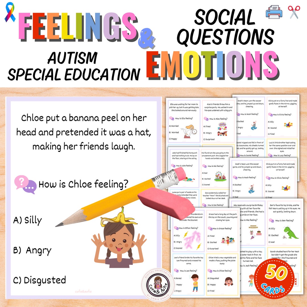 Understand Emotions Social Skills 50 Cards - Special Education & Speech ...