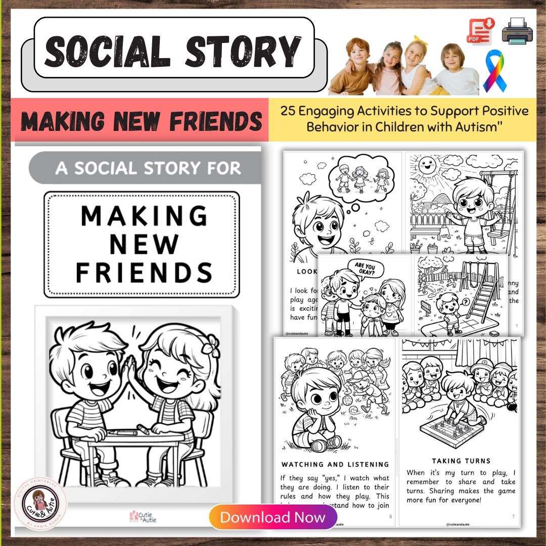 SOCIAL STORY: Making New Friends Steps to Help Kids Build Friendships ...