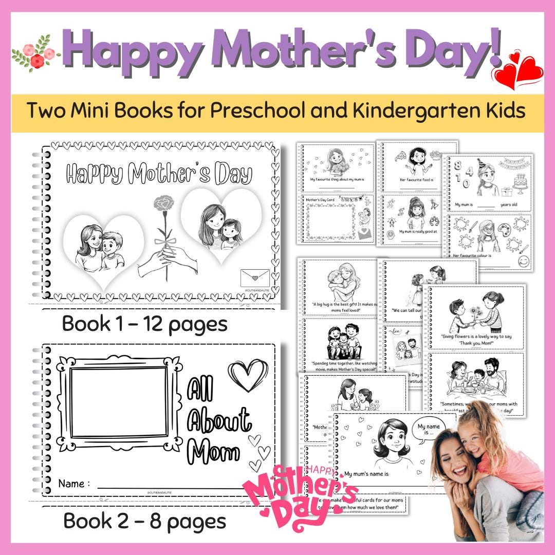 Happy Mother's Day! Two Mini Books for Preschool and Kindergarten Kids ...