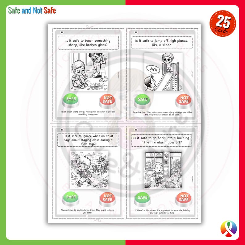 Safe and Not Safe: Visual Cards for Kids With Autism to Learn About ...