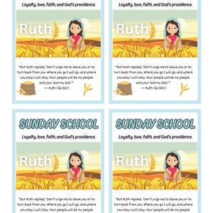 Ruth Comic - Bible - Sunday School - 4 Posters and 4 Different Cards to ...