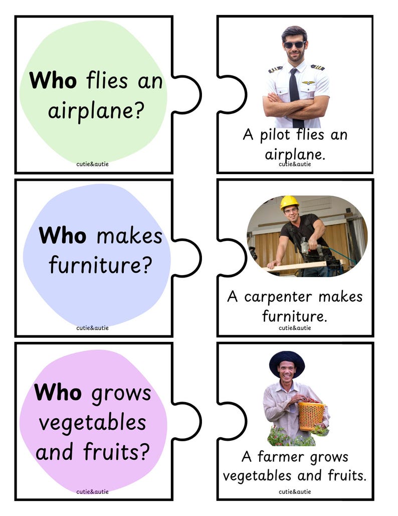Interactive Who Questions Puzzle: Speech Therapy Tool for Language ...