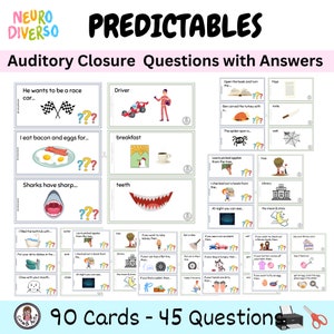 Predictable Pathways: Auditory Closure Flashcards for Autism 45 ...