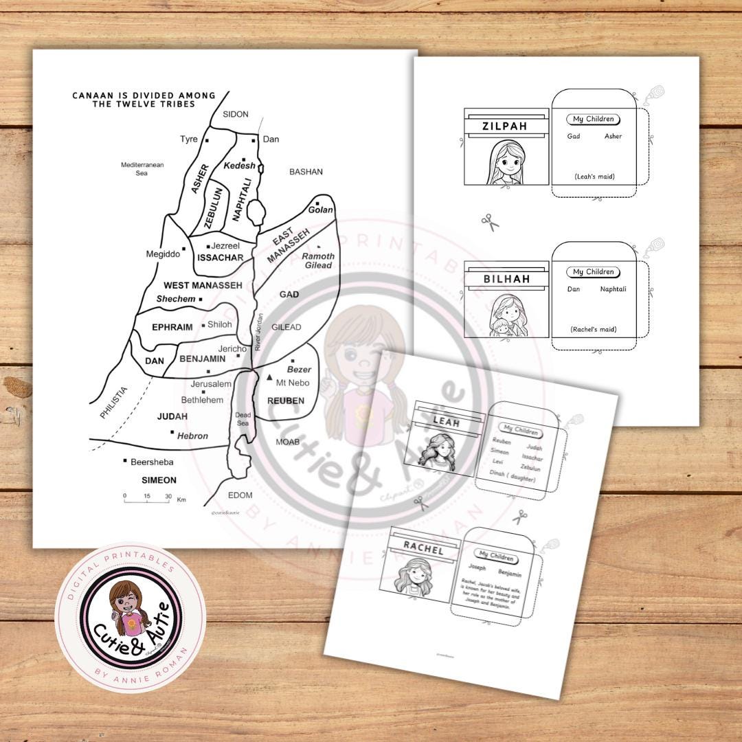 12 Tribes of Israel Coloring Book and Matching Games - Etsy