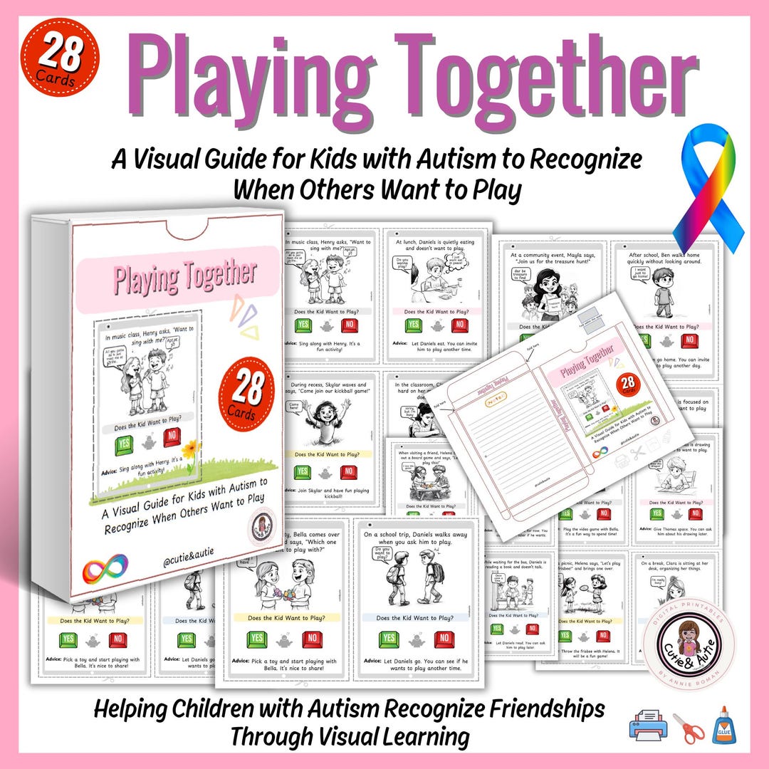 Playing Together: Understanding Social Cues/ 28 Cards Social Skills - Etsy