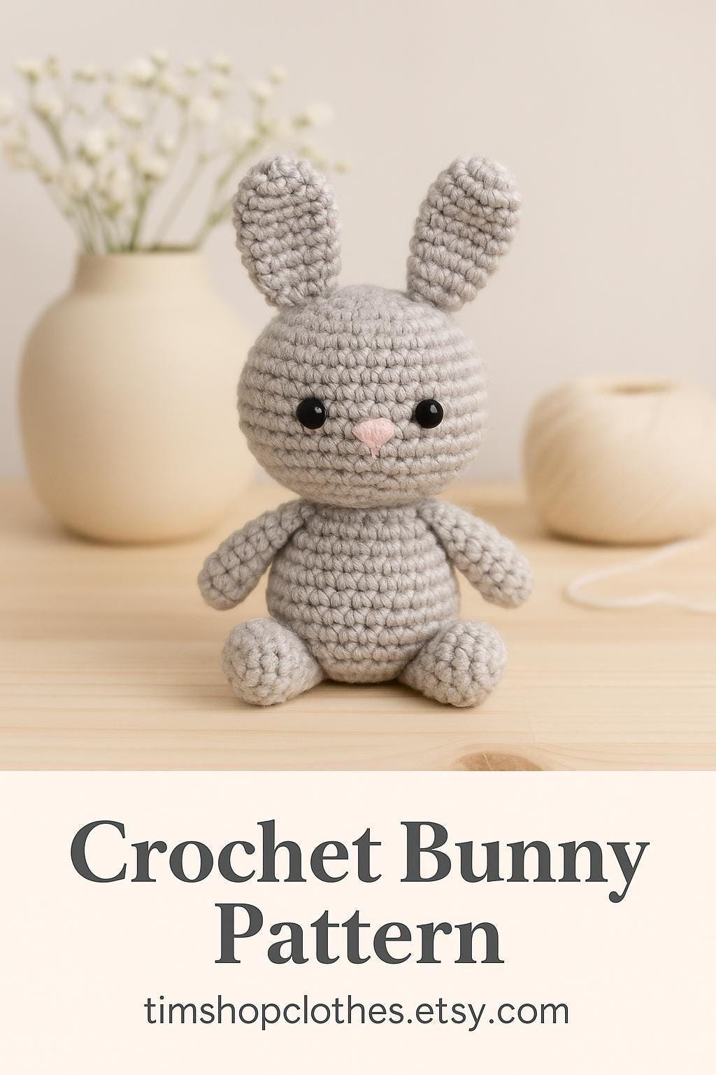 Crochet Mini Amigurumi Bunny Pattern: Easy Beginner Tutorial (PDF ...