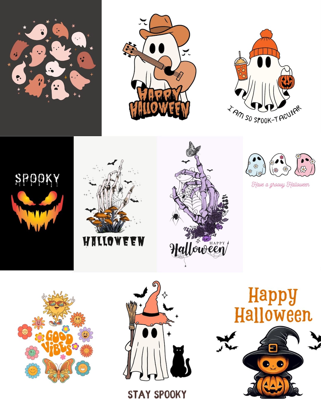 Spooky Halloween Clipart Collection – Witchy Designs (PNG/SVG/PDF) - Etsy