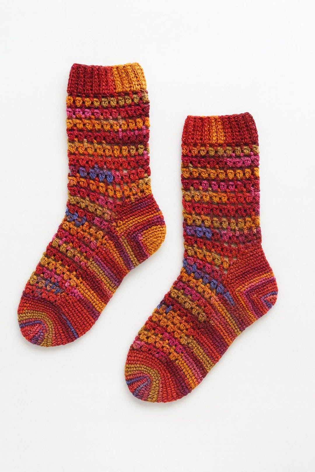 Cozy Crochet Socks Pattern – Easy Colorful Design - Etsy