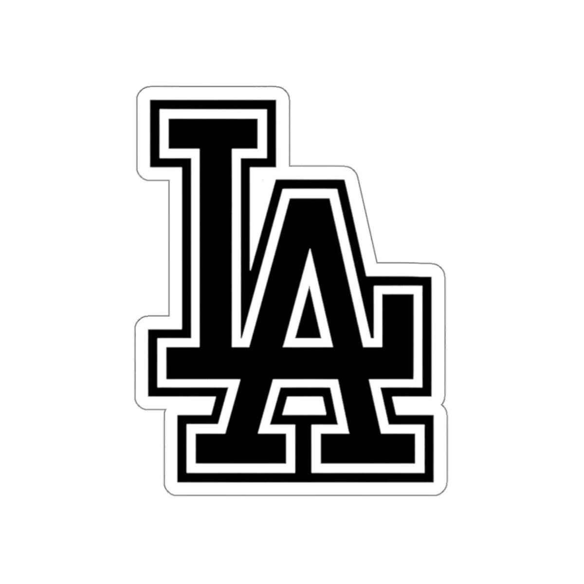 LA Logo Black and White Los Angeles Decal Die-cut Sticker Dodgers - Etsy