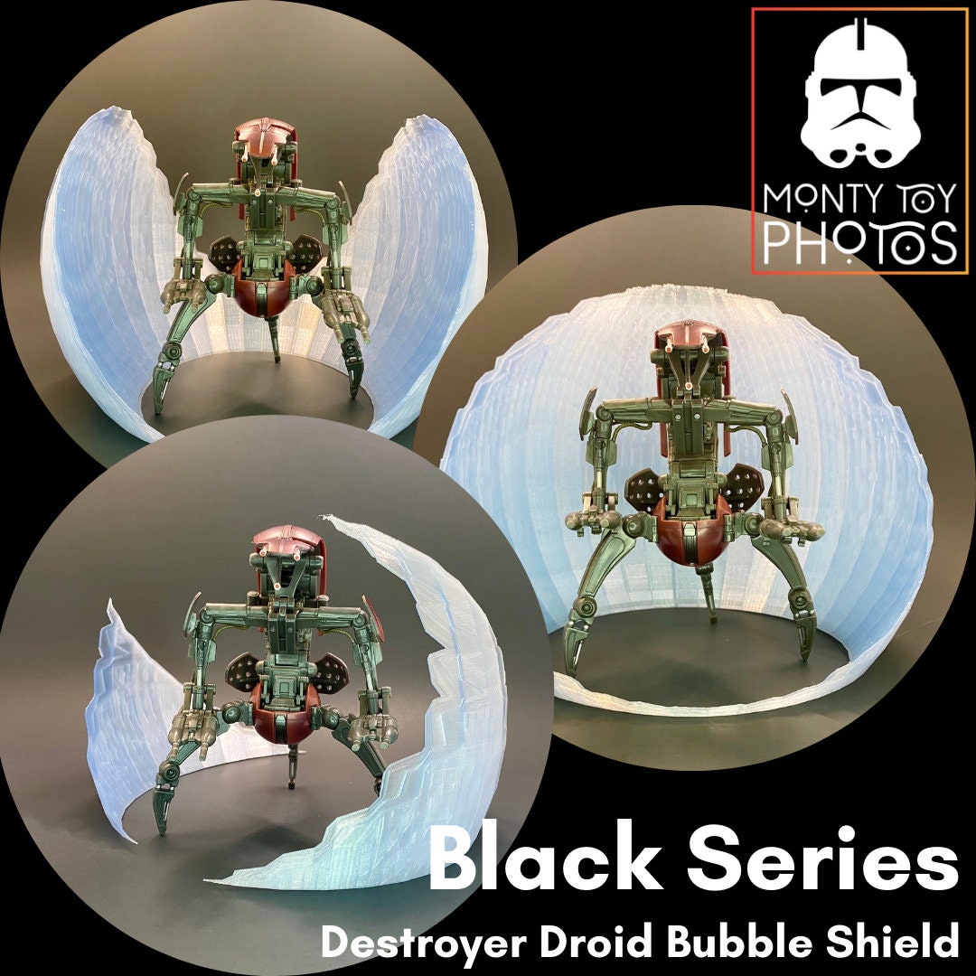 Black Series Droideka 6" Destroyer Droid Bubble Shield 3D Printed in ...