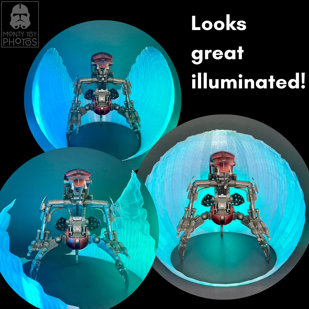 Black Series Droideka 6" Destroyer Droid Bubble Shield 3D Printed in ...