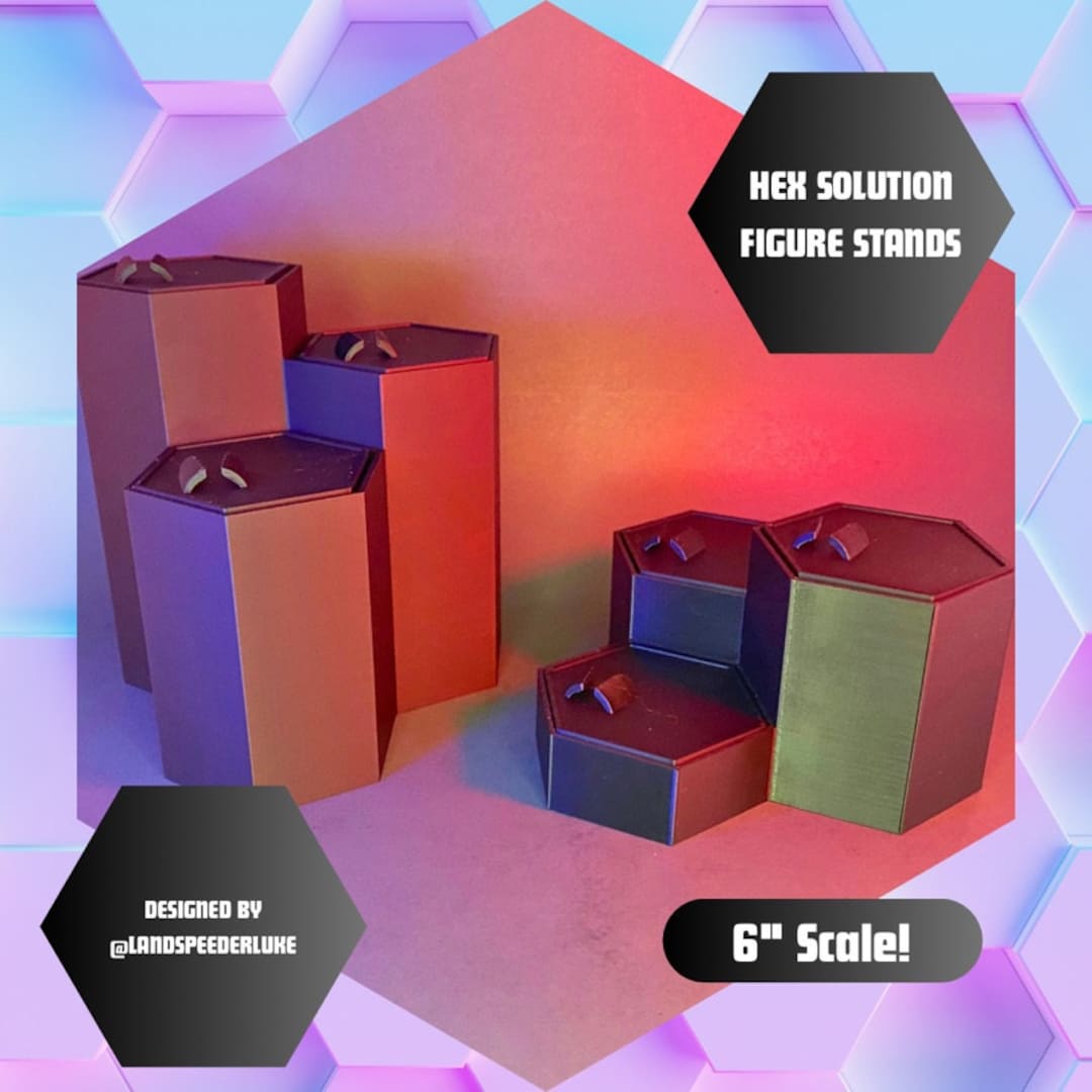 Action Figure Stands Hex Solution Multi-tiered Step Riser Display ...