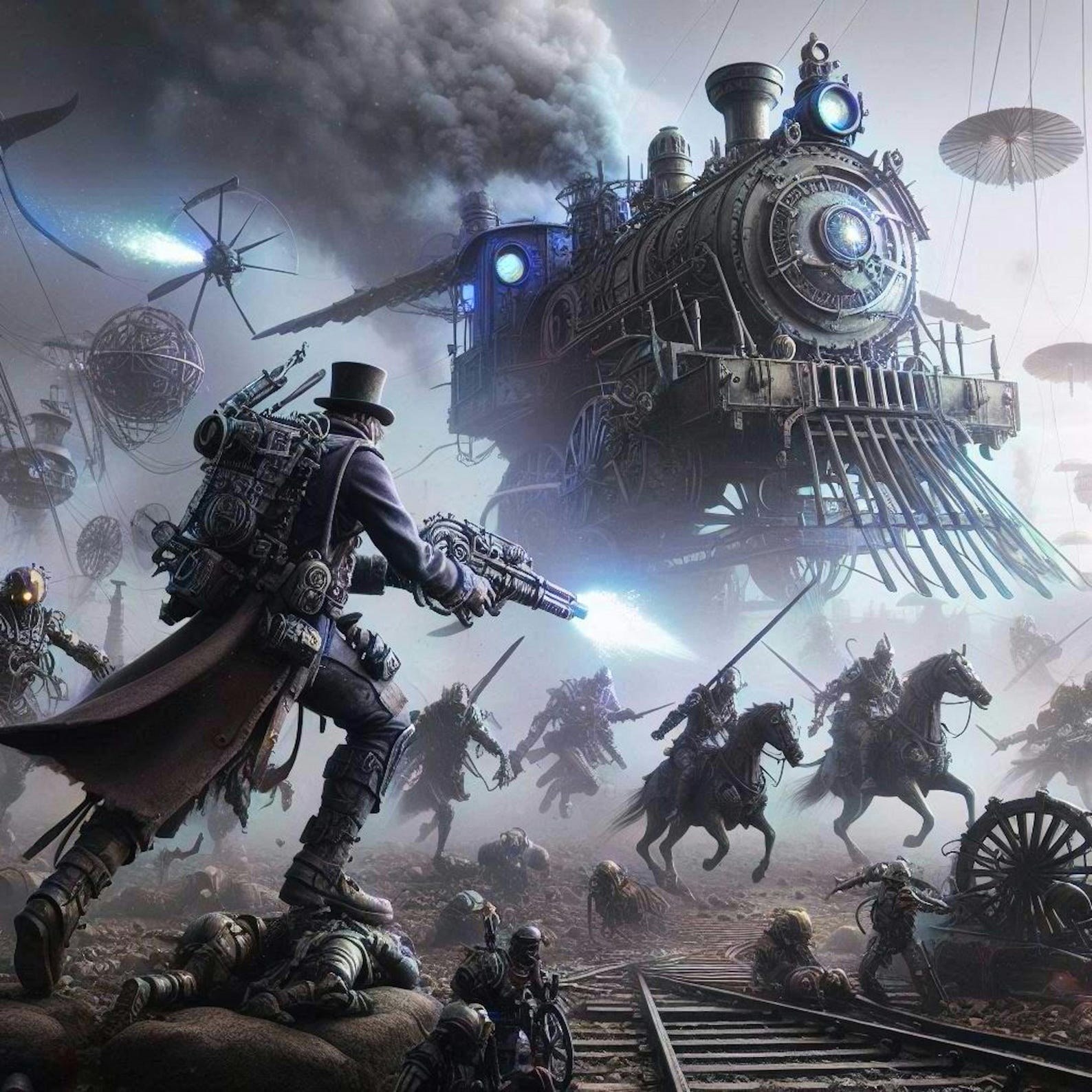 Steampunk Series: Steampunk Battle Scene. A Digital Image by Willful ...