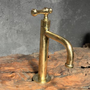 Unlacquered Brass Bathroom Faucet: Victorian Style Solid Brass Sink ...