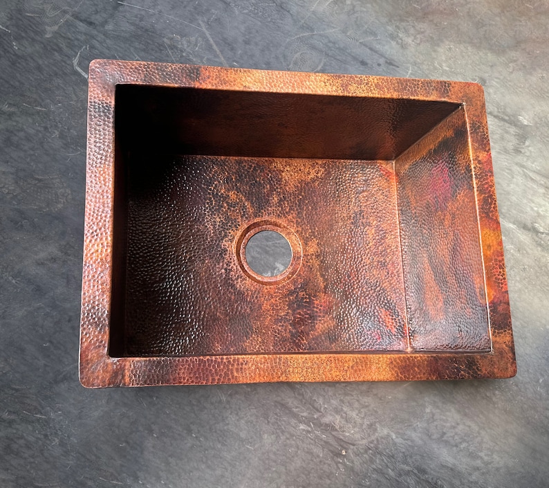 Hammered Copper Farmhouse Sink Large Copper Kitchen Sink - Etsy