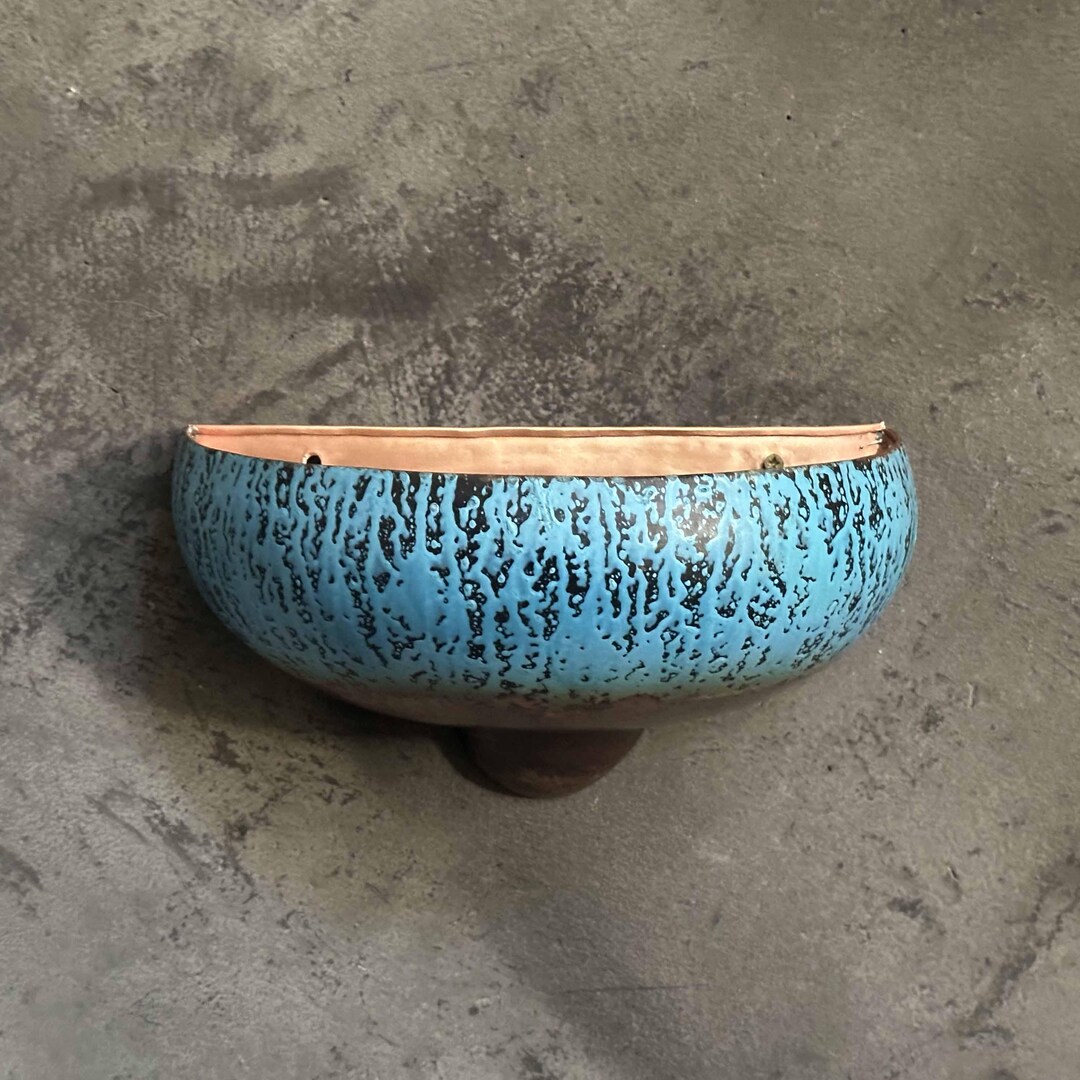 Blue Patina Copper Wall Sconce : Half Moon Handmade Light Fixture for ...