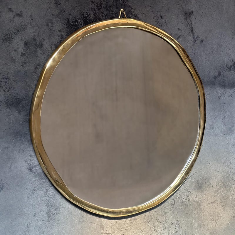 Brass Round Mirror - Etsy