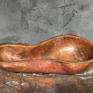 River Shape Undermount Bar Copper Sink, Hammered Copper Bathroom Basin ...