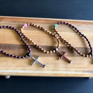 Rosary Prayer Beads (rose Wood) - Etsy