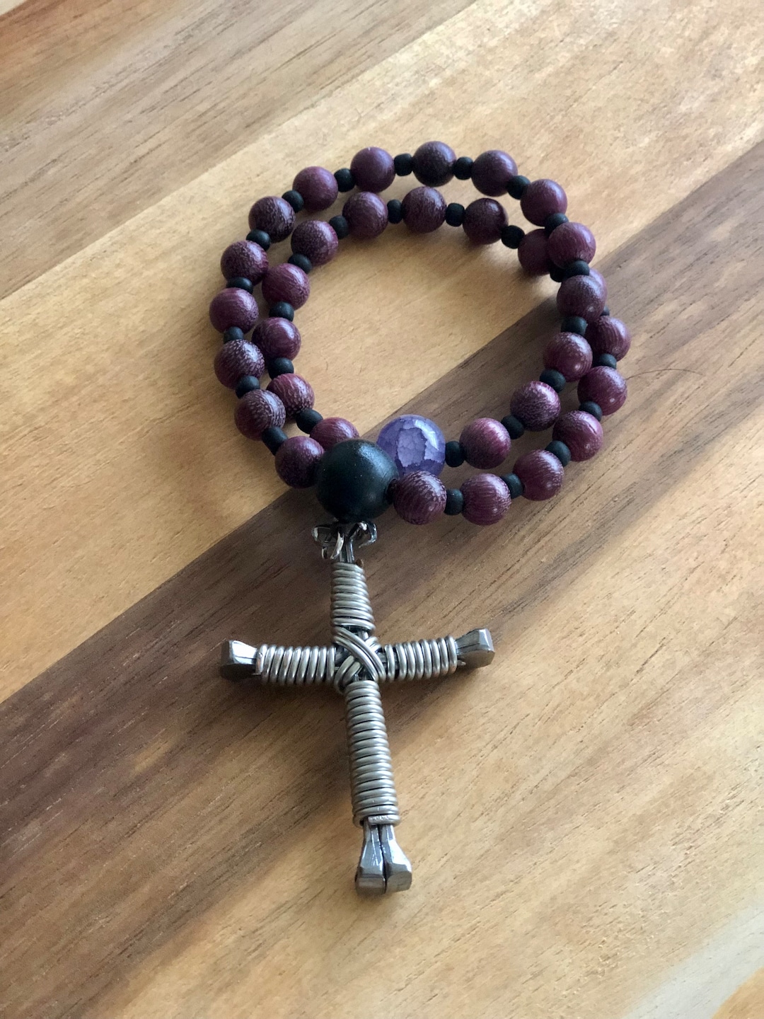 Rosary Prayer Beads (rose Wood) - Etsy