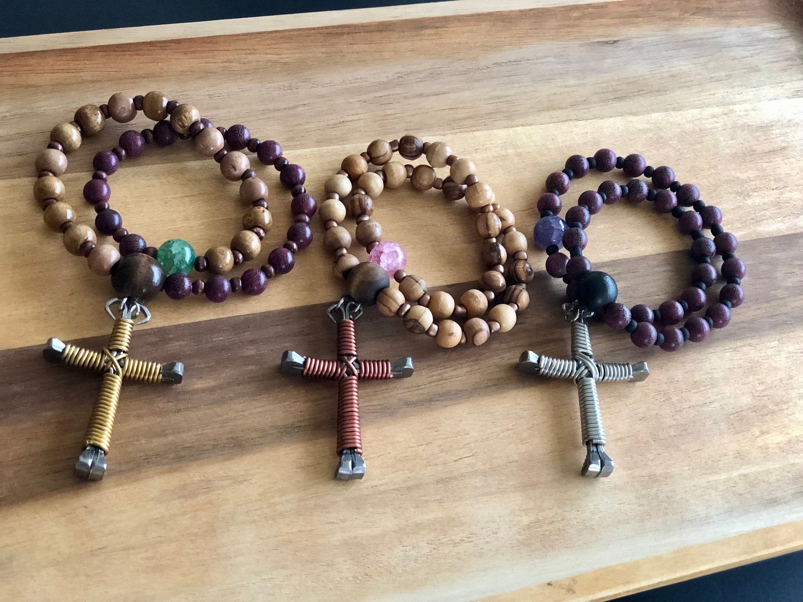 Rosary Prayer Beads (rose Wood) - Etsy