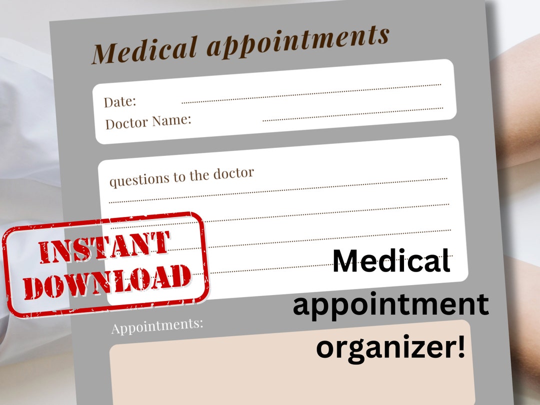 Simple Medical Appointment Planner Printable BONUS Medication Log - Etsy
