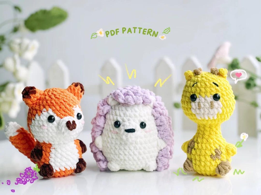 Zoo Animals Crochet Pattern, No Sew Amigurumi Crochet Patterns, Crochet ...